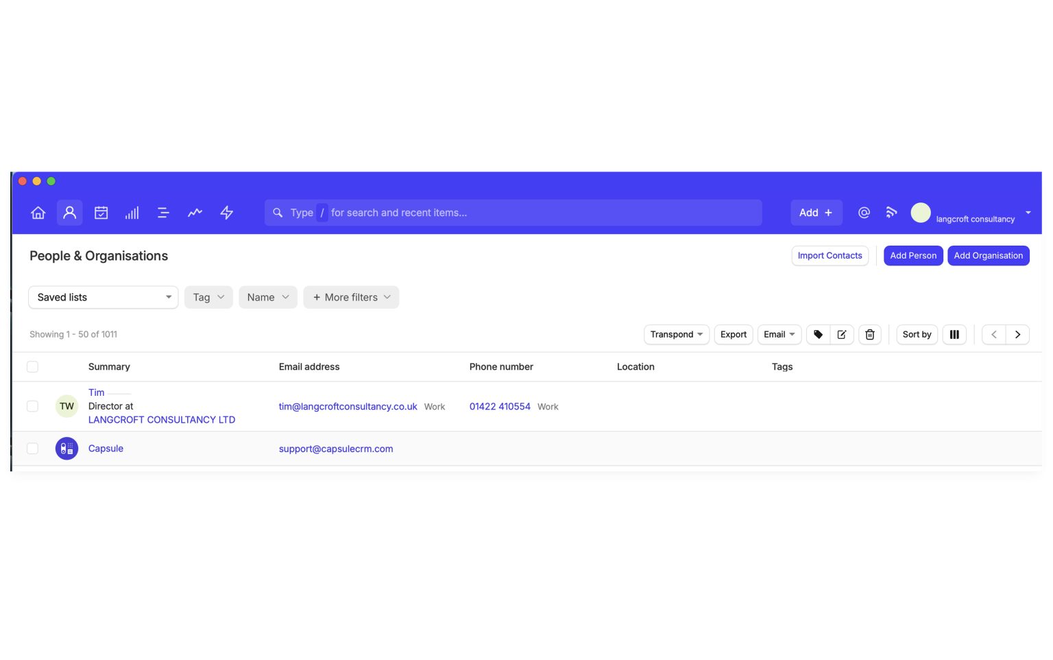 CRM for business - Capsule - Langcroft Consultancy Ltd